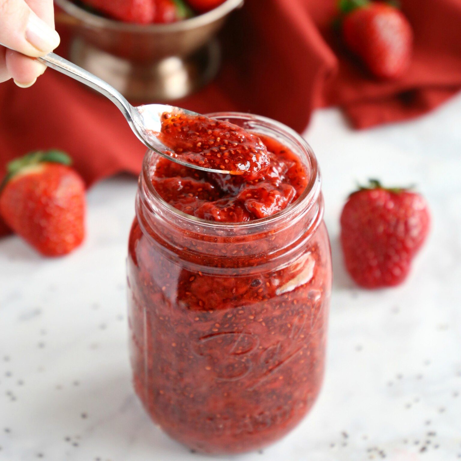 Strawberry Chia Jam - The Busy Baker
