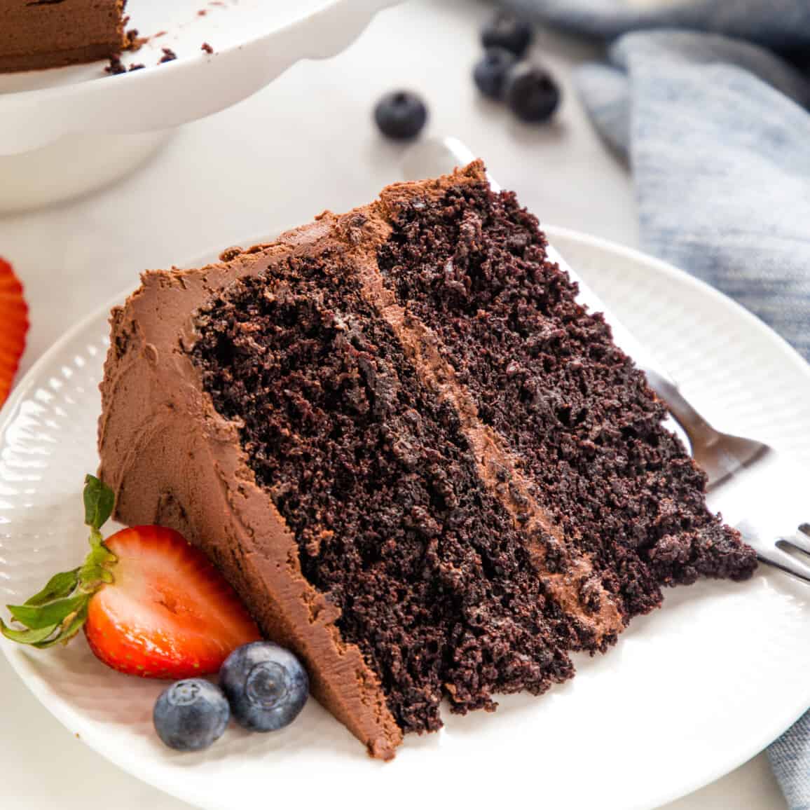 Chocolate Layer Cake with Chocolate Frosting - The Busy Baker