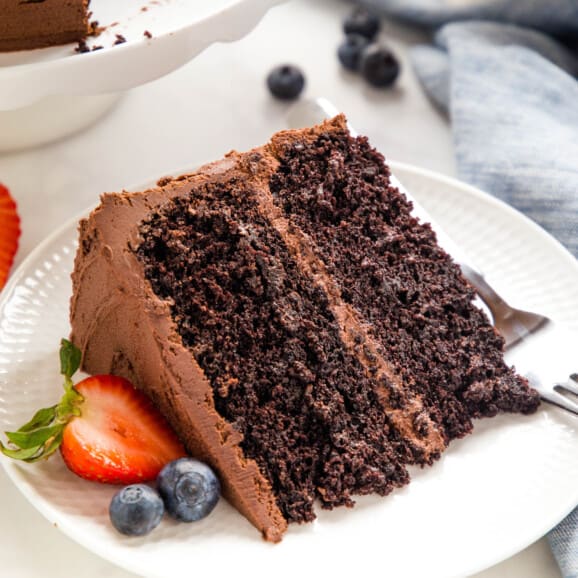 Chocolate Layer Cake with Chocolate Frosting - The Busy Baker
