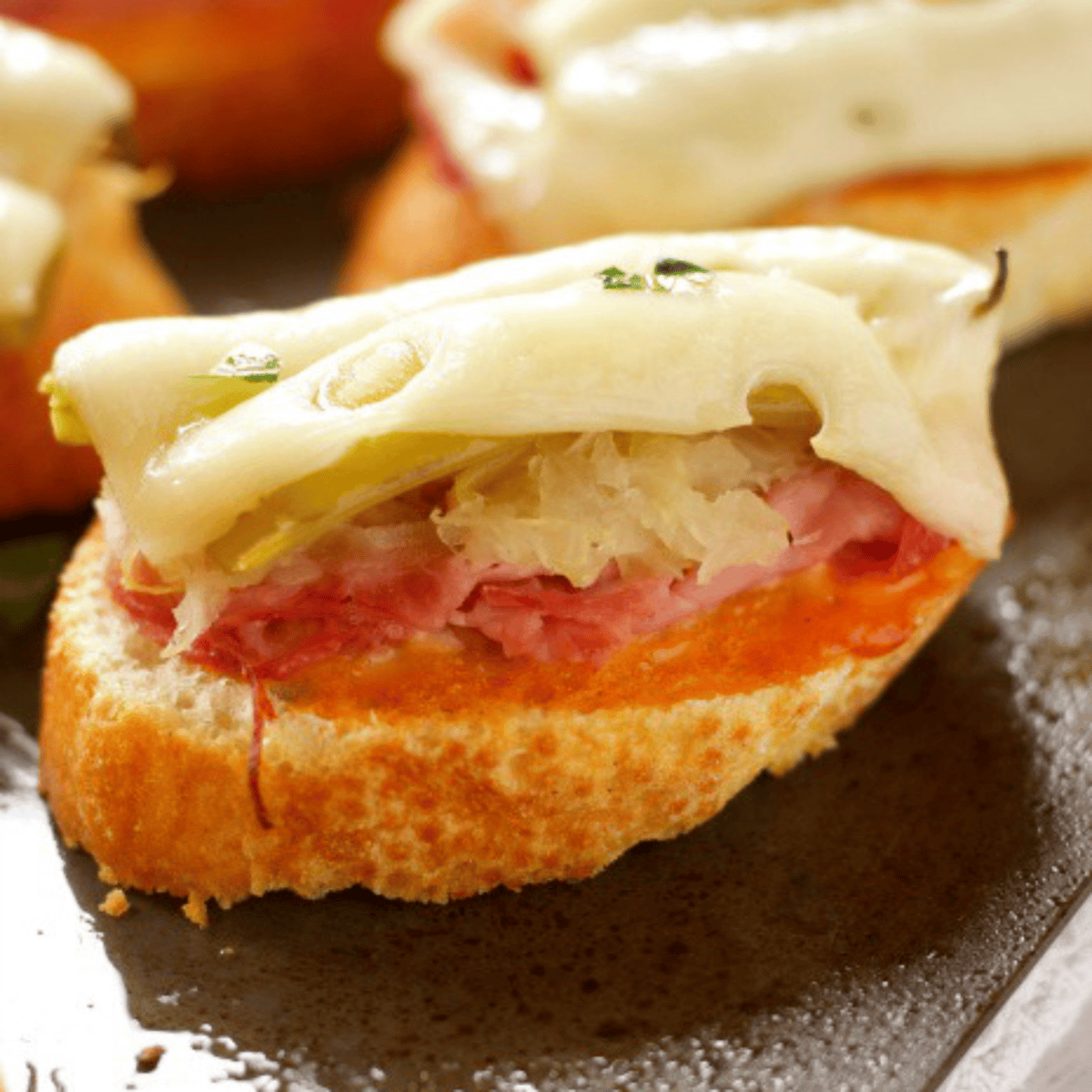 Reuben Sandwich Appetizers | easy game day food | The Busy Baker