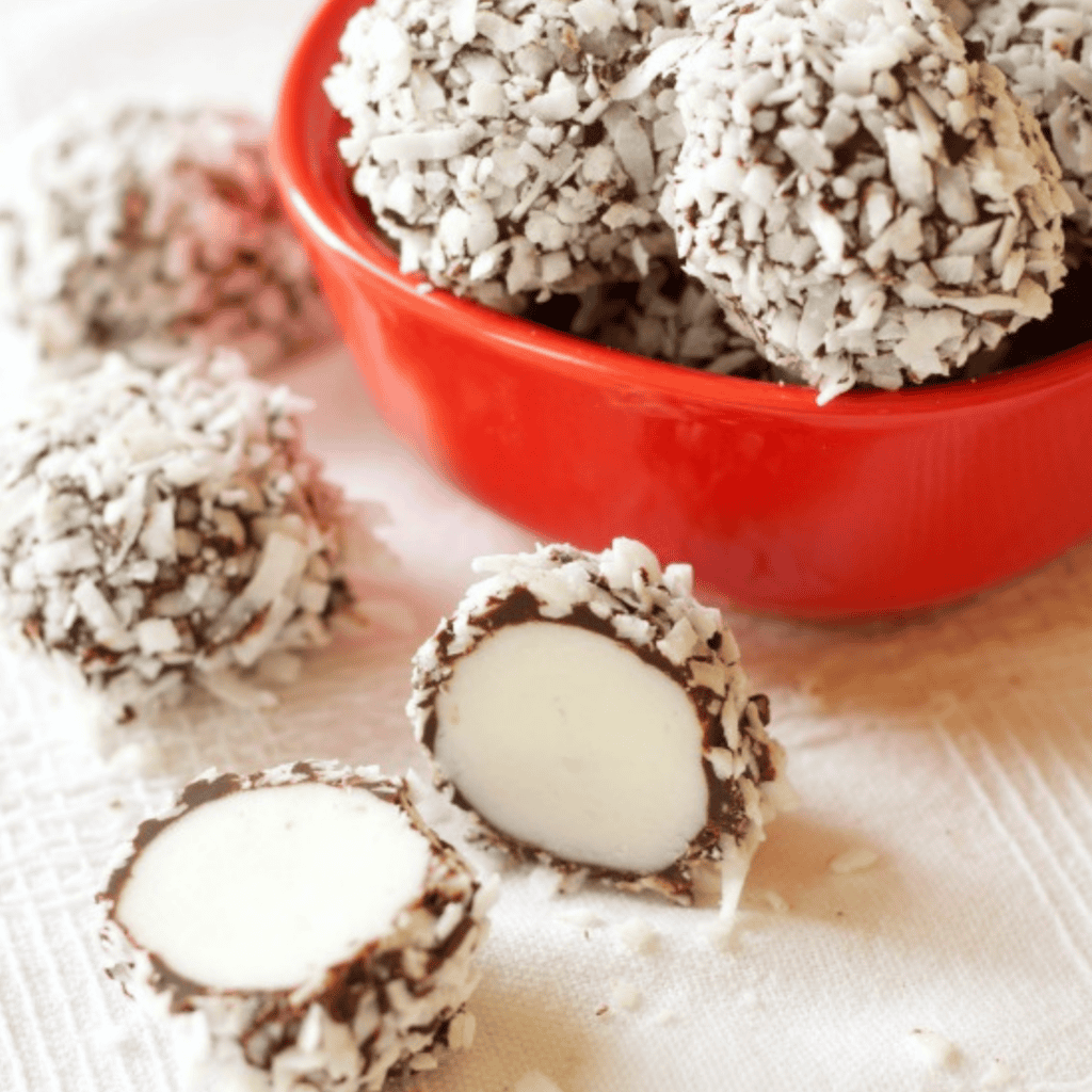 Peppermint Chocolate Snowball Truffles - The Busy Baker