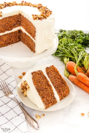 Carrot Cake with Cream Cheese Frosting - The Busy Baker