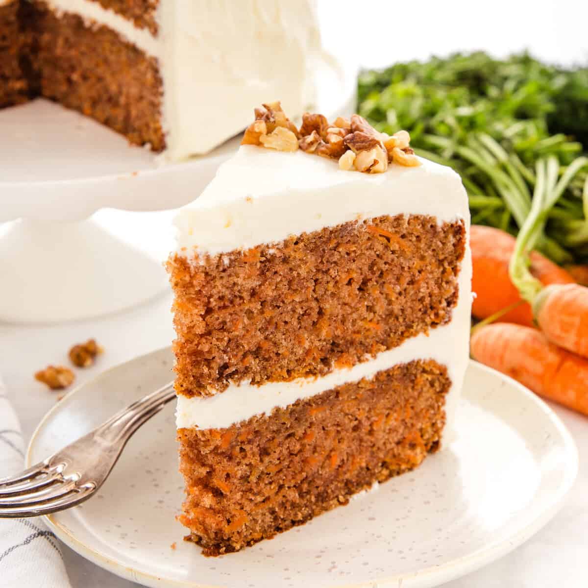 Carrot Cake with Cream Cheese Frosting - The Busy Baker