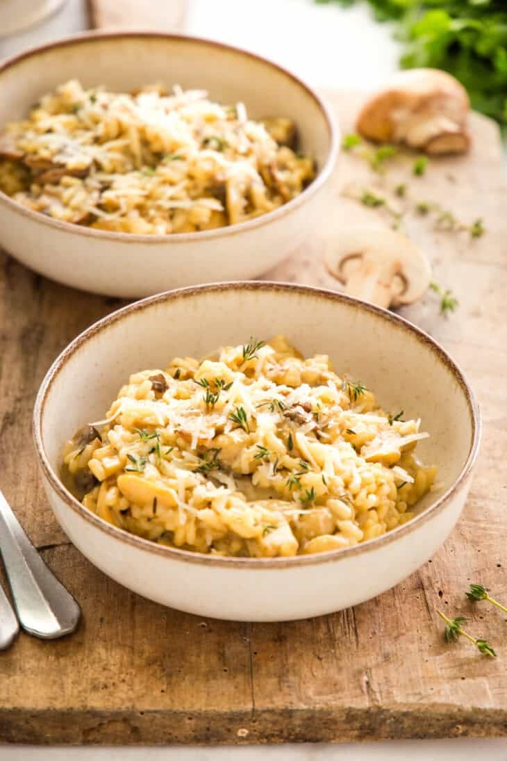 Easy Mushroom Risotto {Restaurant-Style} - The Busy Baker