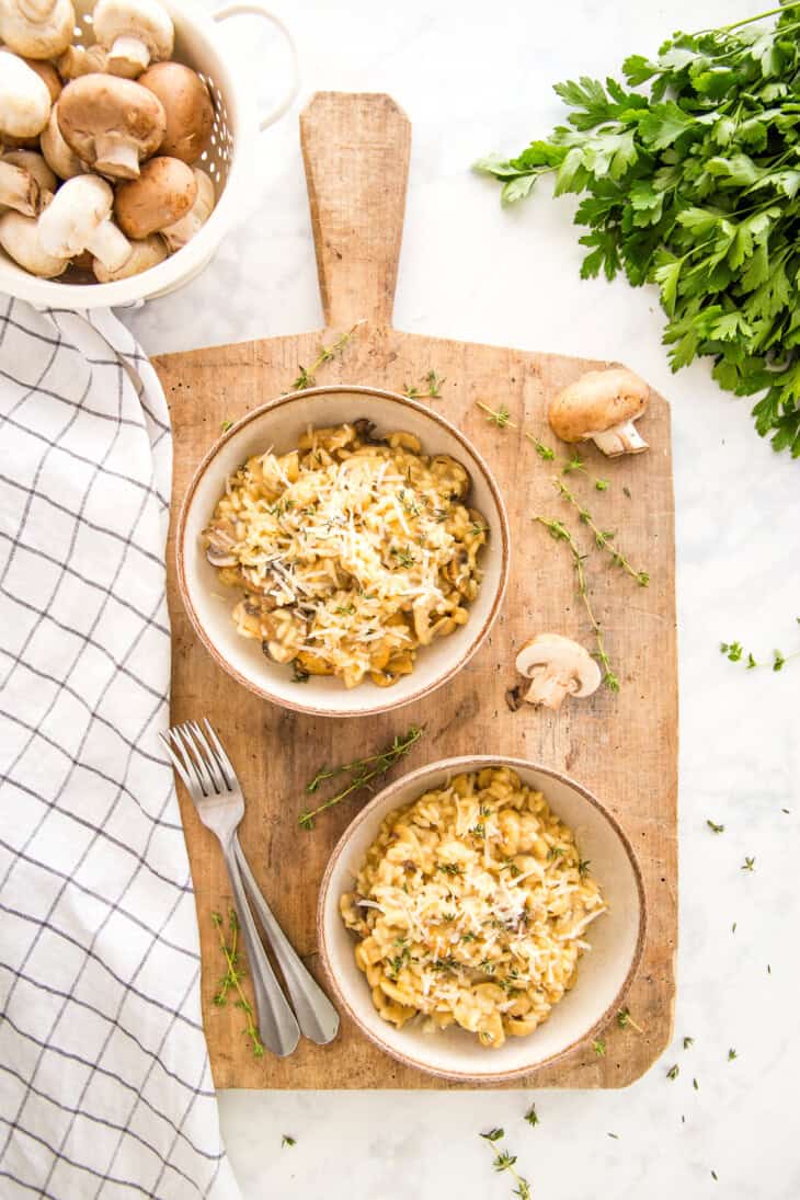Easy Mushroom Risotto {Restaurant-Style} - The Busy Baker