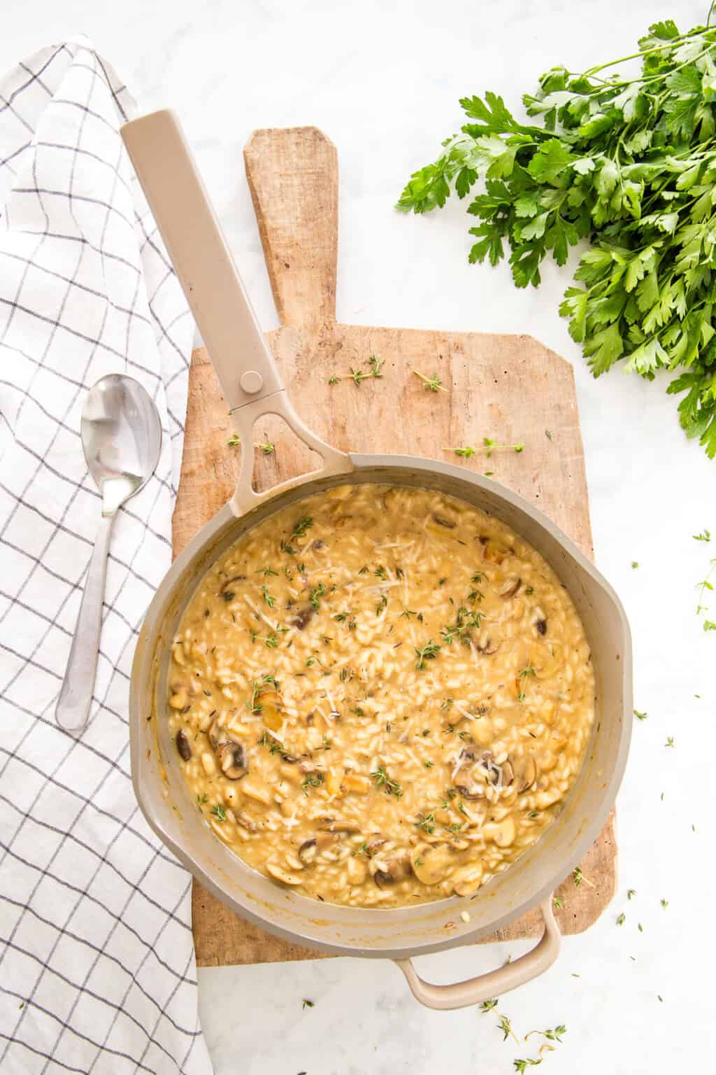 Easy Mushroom Risotto {Restaurant-Style} - The Busy Baker