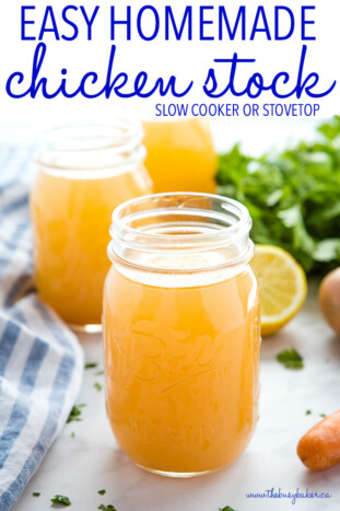 Easy Homemade Chicken Stock {Stove or Slow Cooker} - The Busy Baker