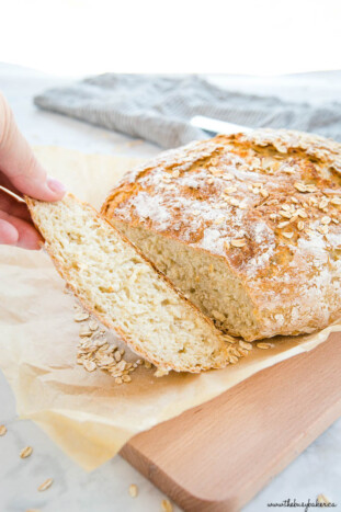No Knead Artisan Bread Honey Oat Recipe The Busy Baker