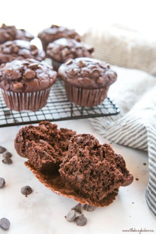 Best Ever Double Chocolate Chip Muffins - The Busy Baker