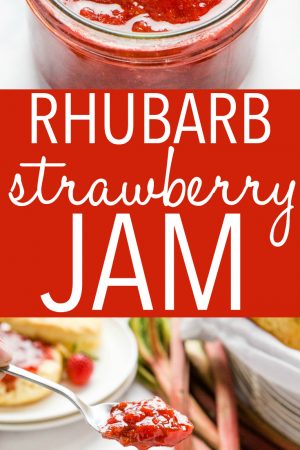 Strawberry Rhubarb Freezer Jam - The Busy Baker