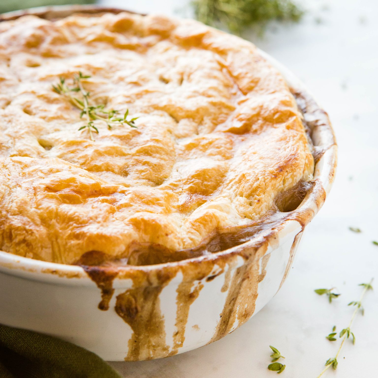 Vegetarian Mushroom Pot Pie {with Vegan Option} - The Busy Baker