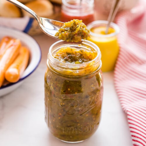Relish {Homemade Hot Dog and Hamburger Relish} - The Busy Baker