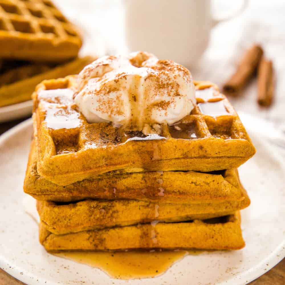 Pumpkin Waffles - The Busy Baker