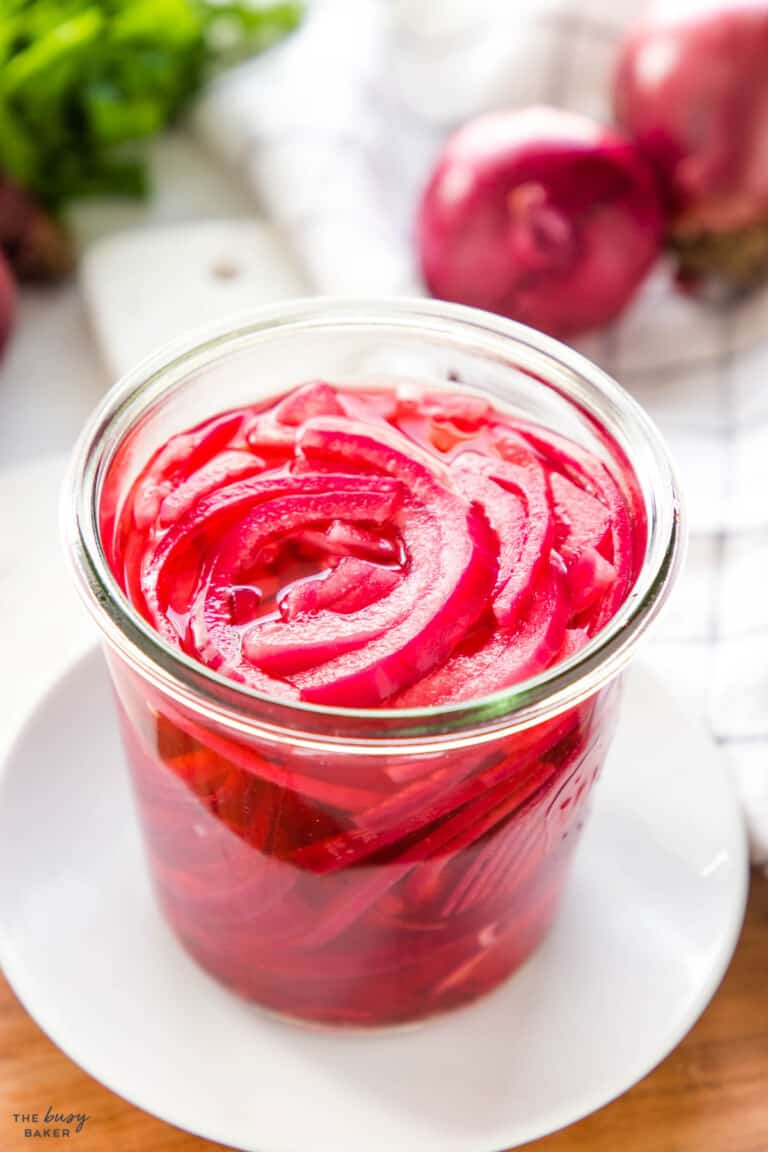 Pickled Red Onions - The Busy Baker