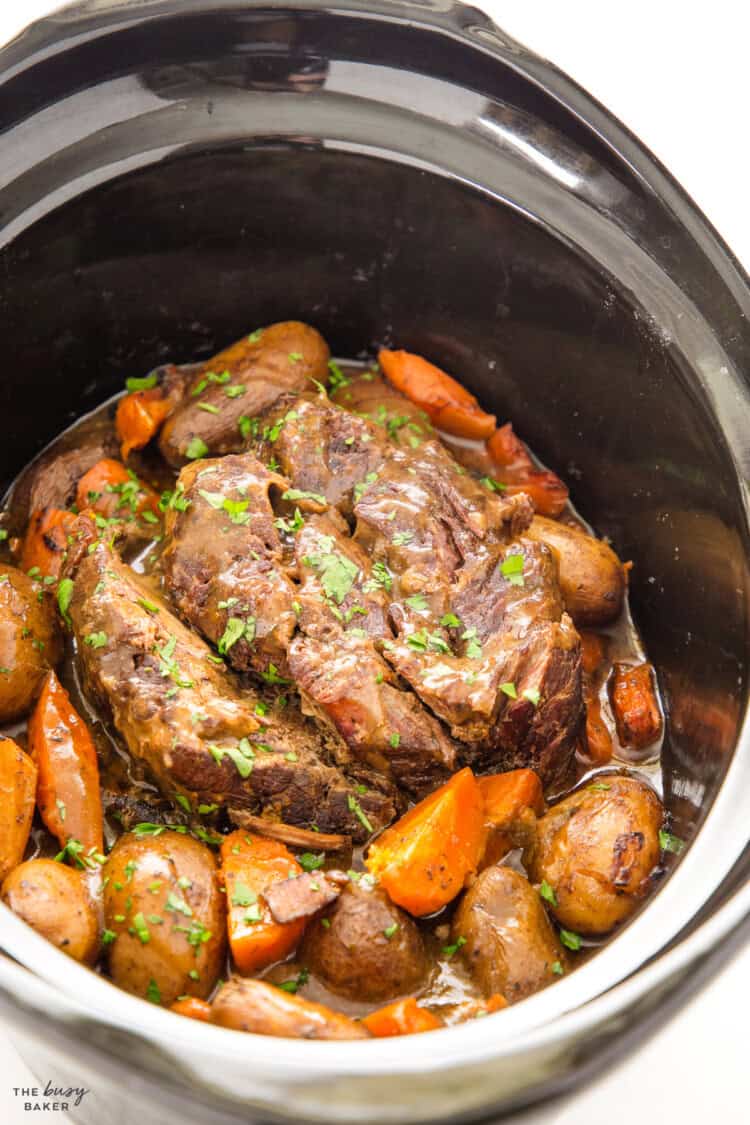 Slow Cooker Pot Roast - The Busy Baker