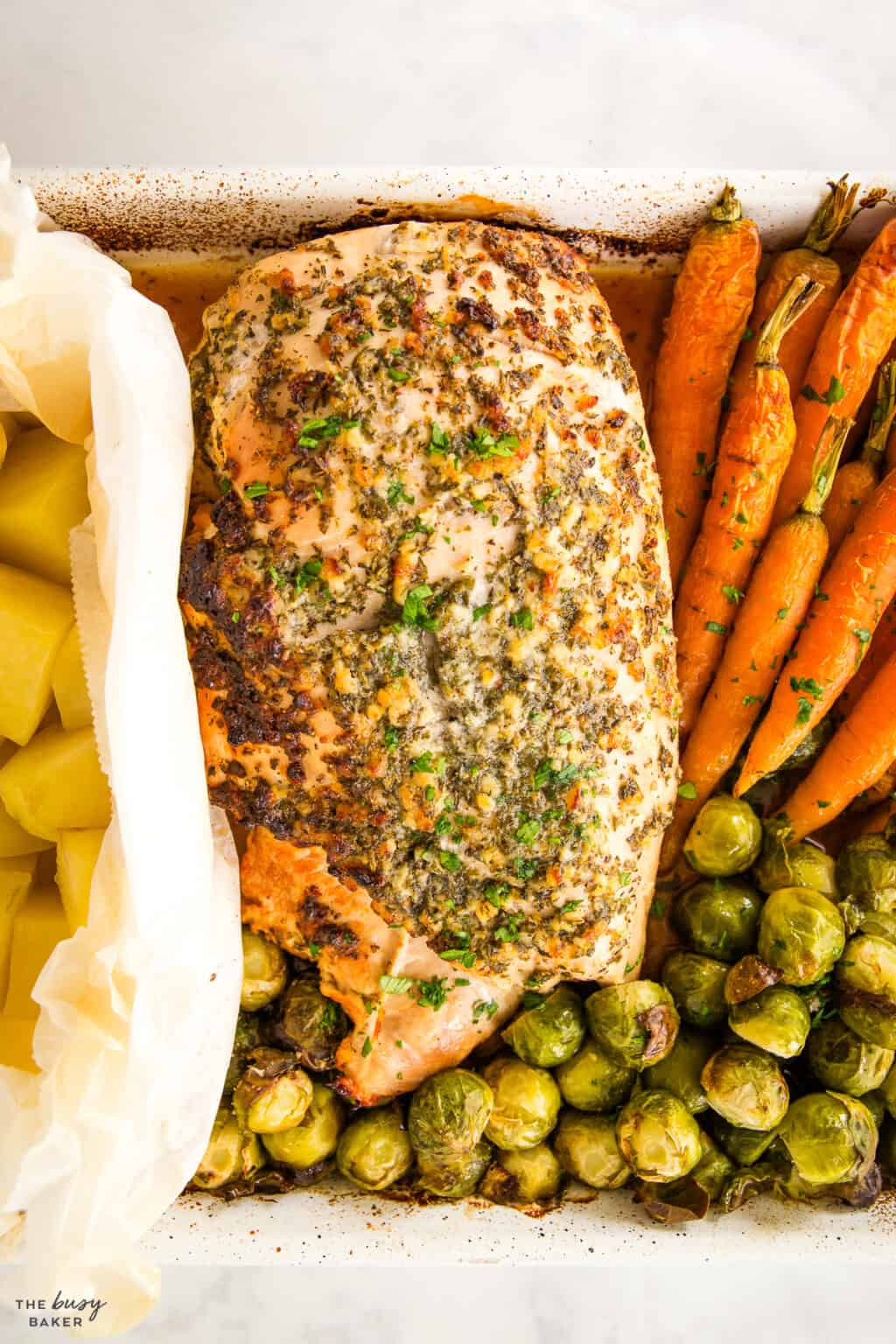 Easy One Pan Turkey Dinner - The Busy Baker