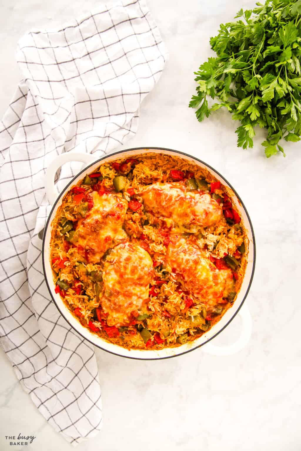 Baked Salsa Chicken and Rice - The Busy Baker