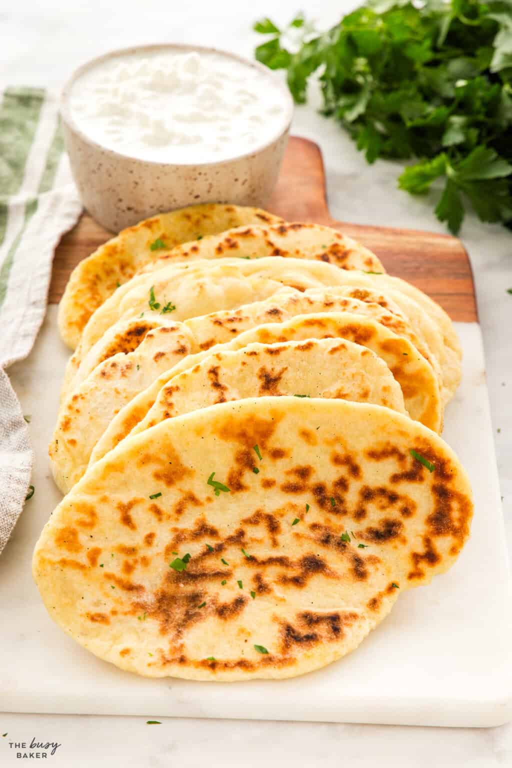 Cottage Cheese Flatbread - The Busy Baker